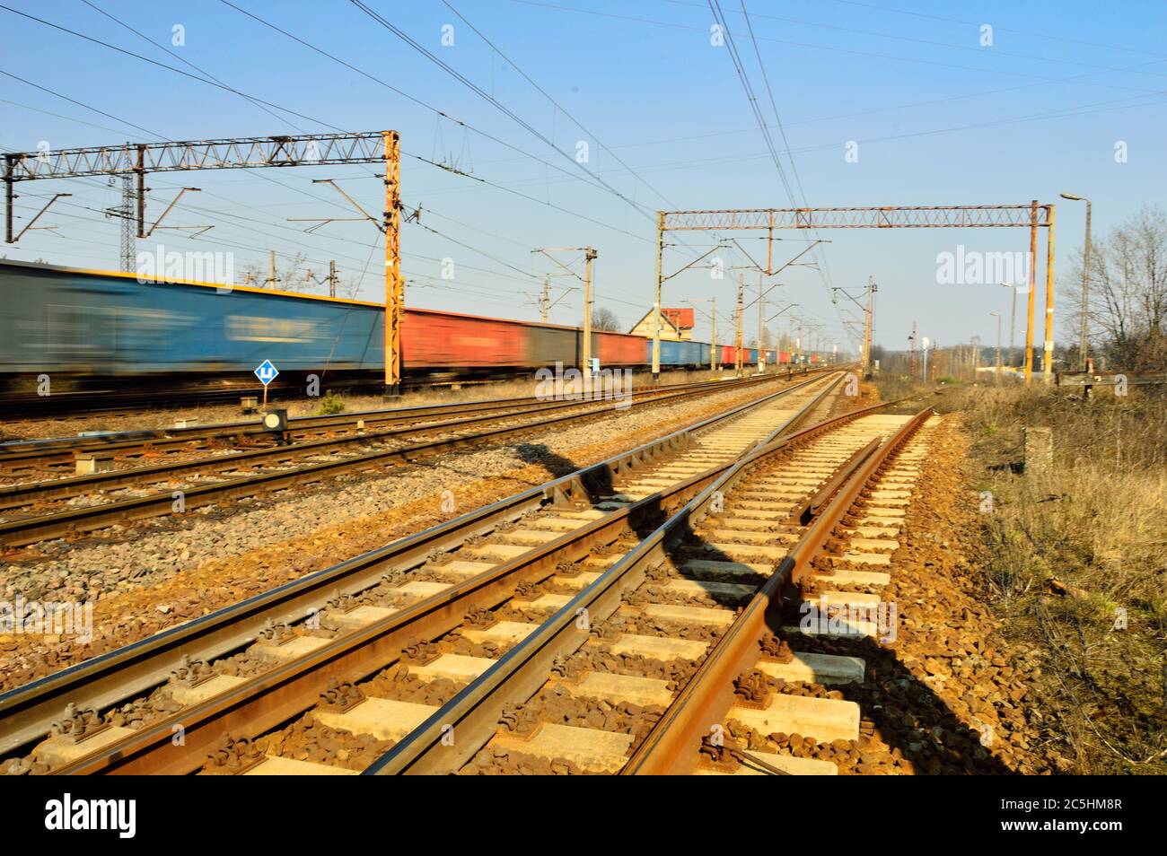 Railroad switches, locomotive and tracks. Train power supply design ...