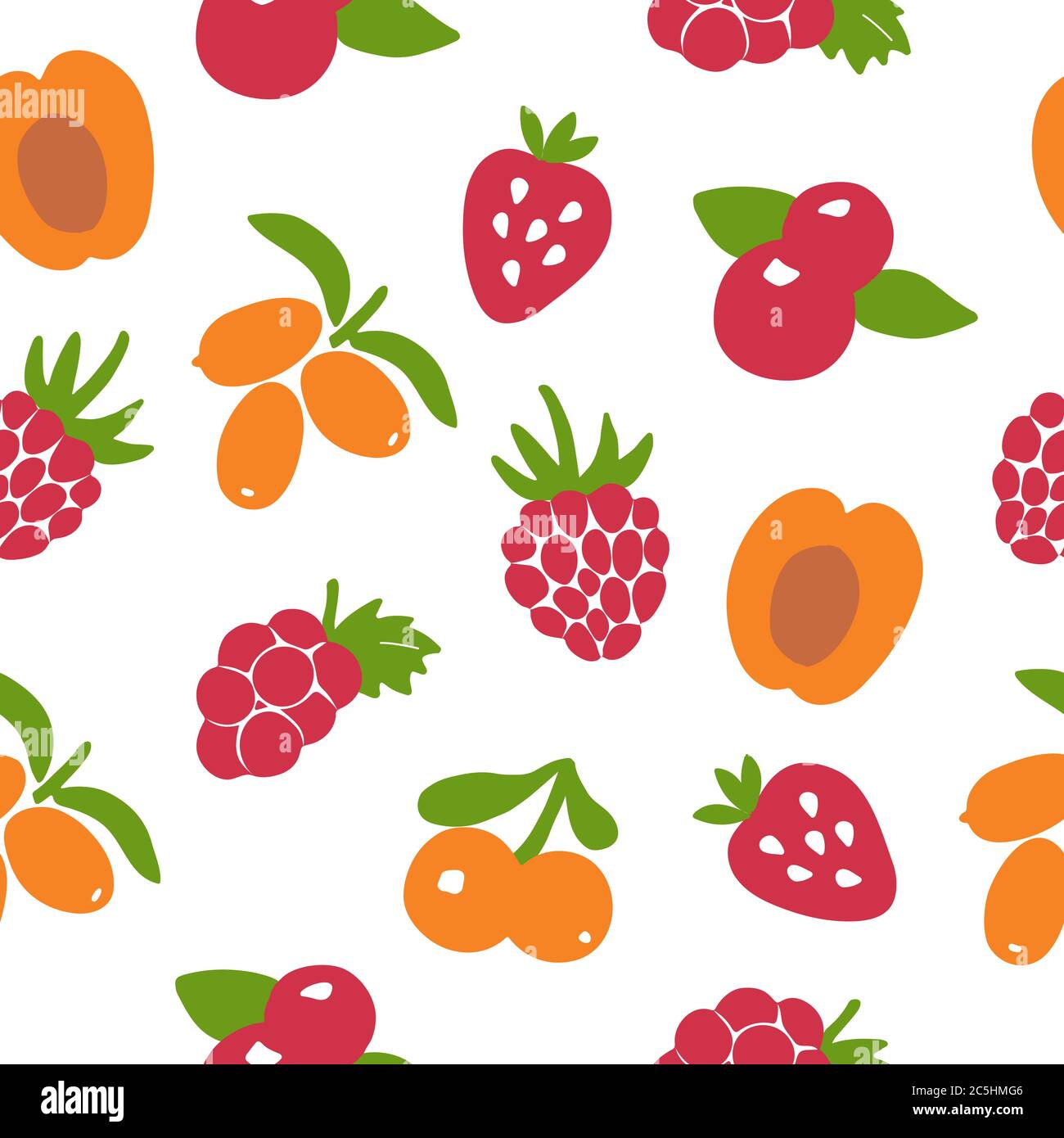 Hand drawn berry seamless pattern. Berry icon and strawberry ...