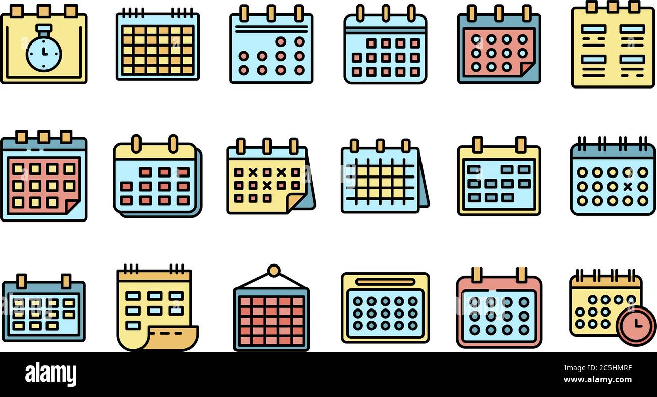 Calendar icons vector flat Stock Vector Image & Art - Alamy