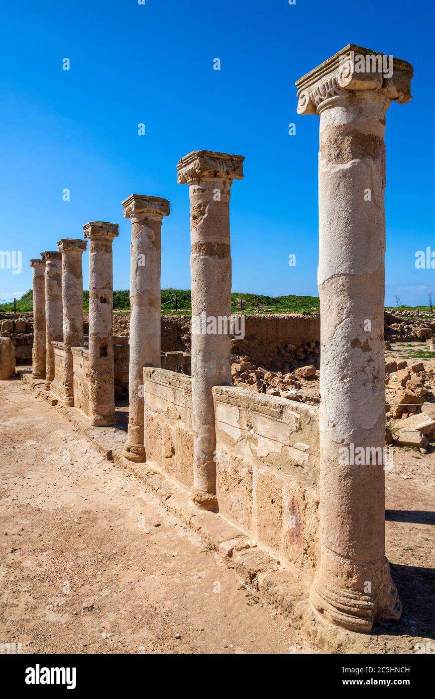 Travel Destination showing an Ancient Roman Columns building ruin at ...
