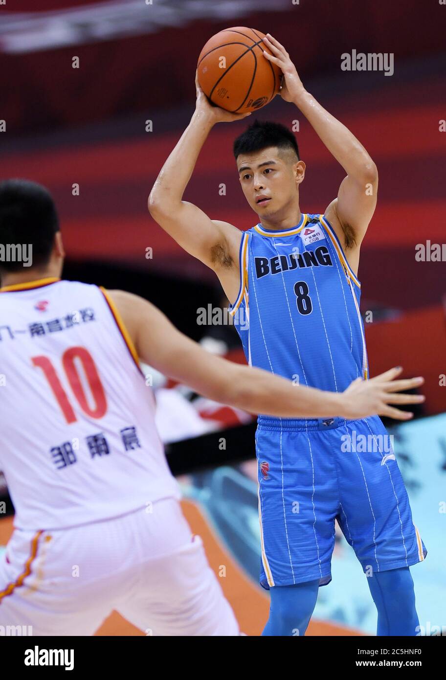 Qingdao, China's Shandong Province. 3rd July, 2020. Fang Shuo (R) of ...