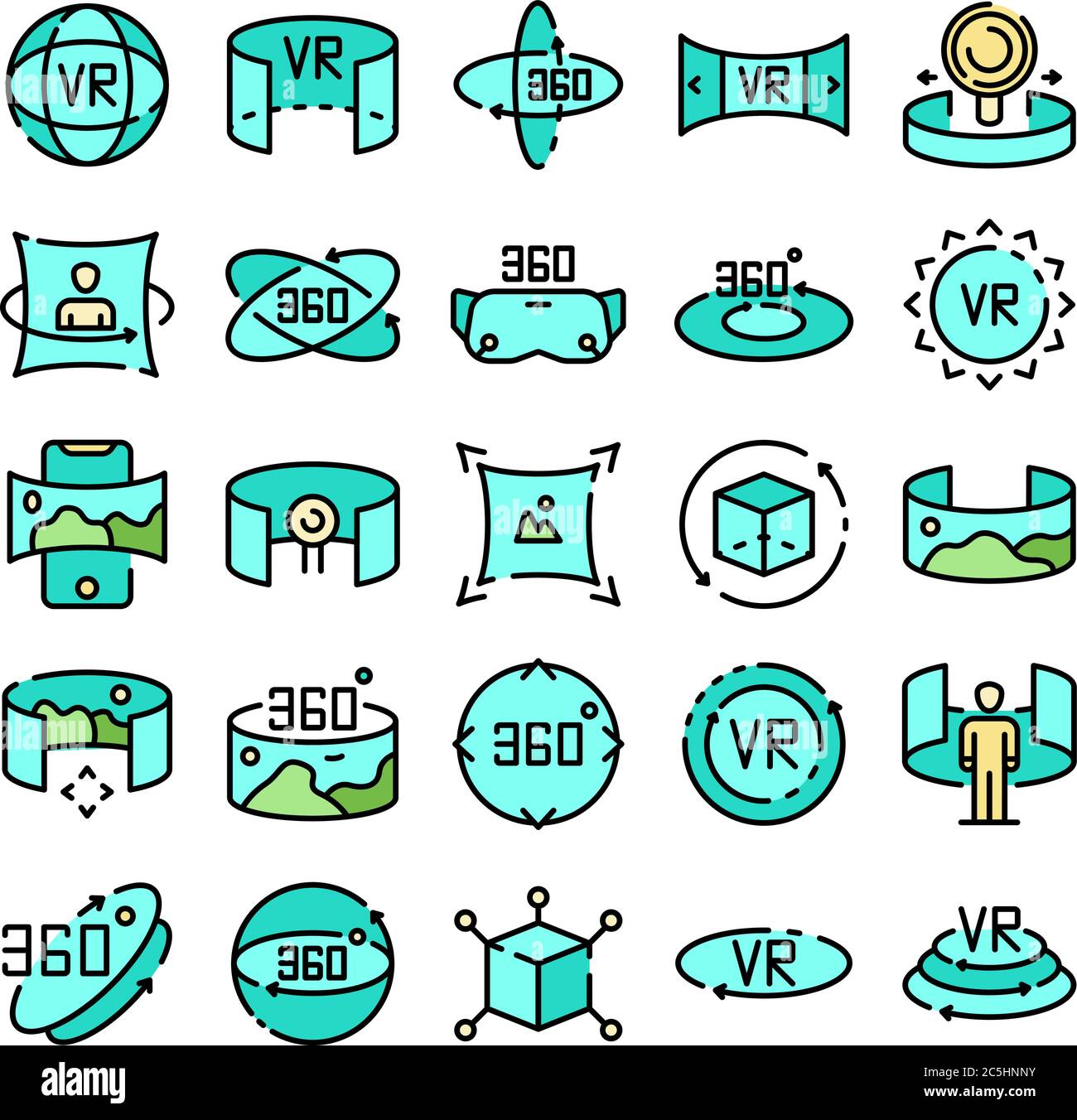 360 degrees icons vector flat Stock Vector Image & Art - Alamy