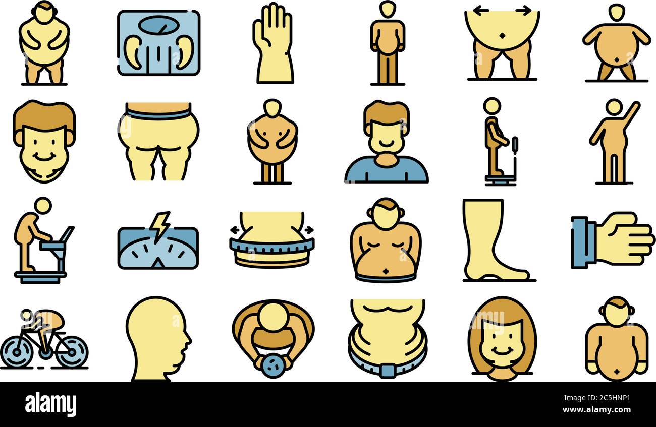 Overweight icons vector flat Stock Vector Image & Art - Alamy