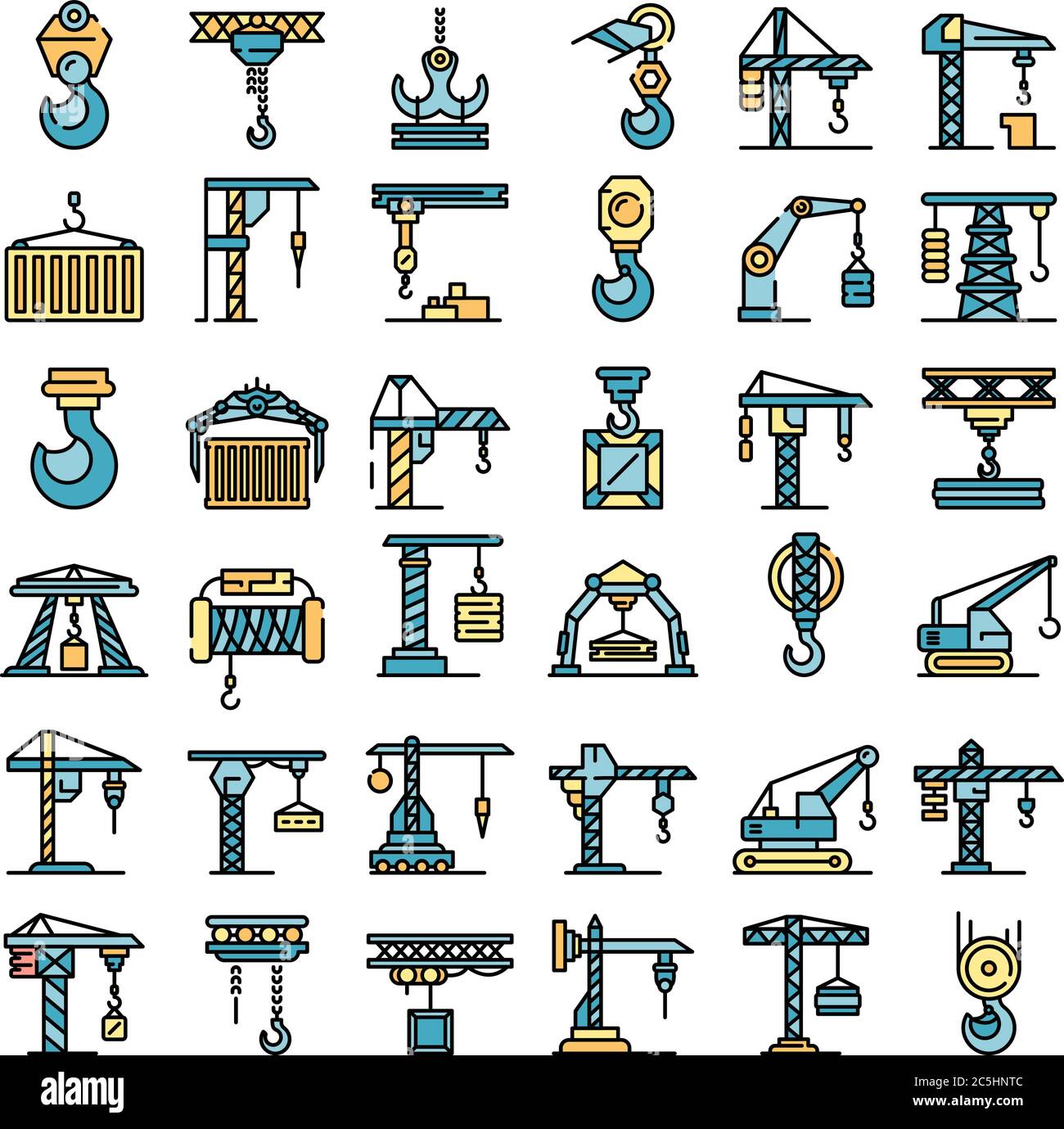 Crane icons vector flat Stock Vector Image & Art - Alamy