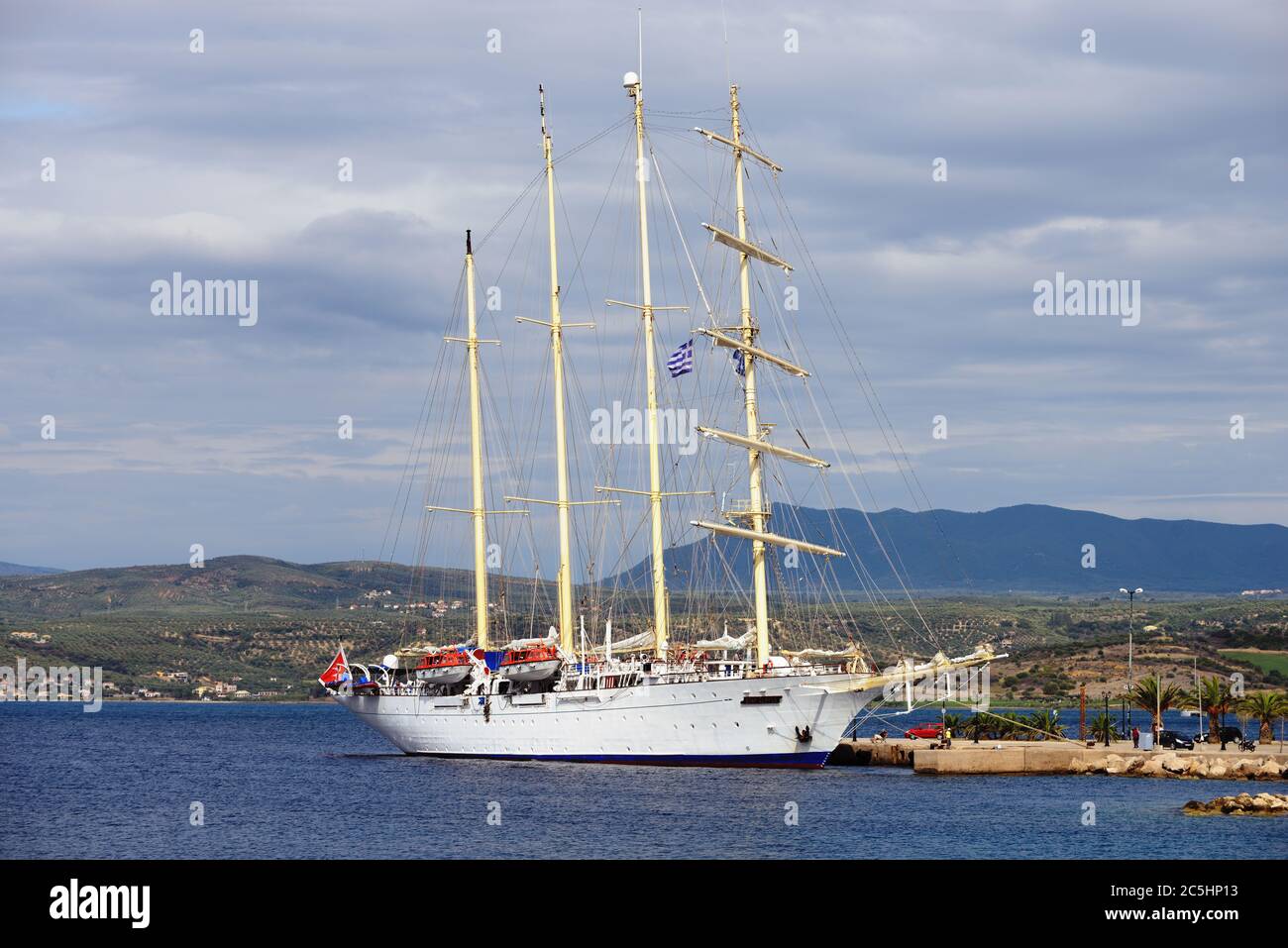 GREECE, PYLOS – 8 OCT: Sailfish Star Clipper shown in the harbor of ...