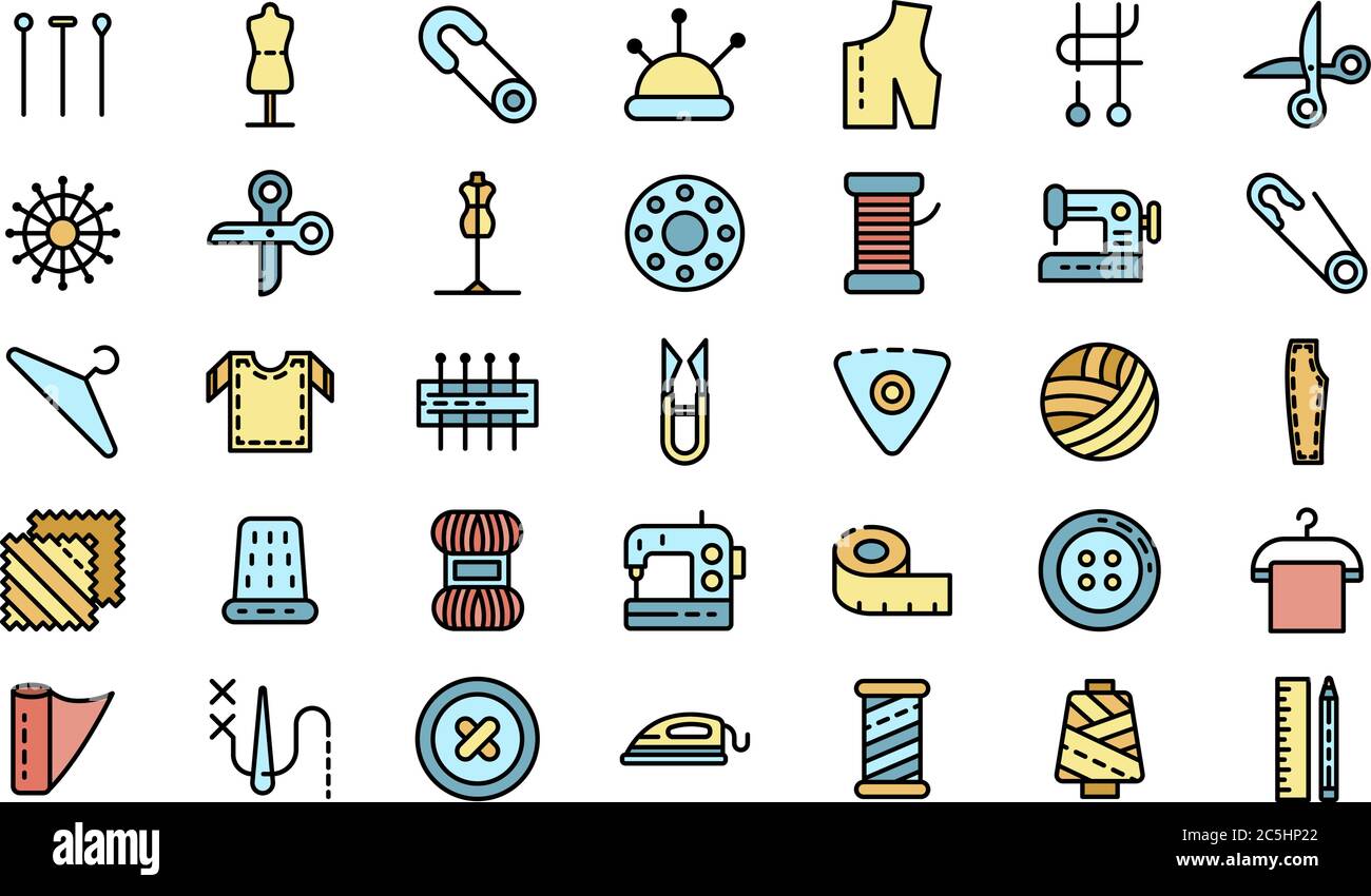 Tailor icons vector flat Stock Vector Image & Art - Alamy