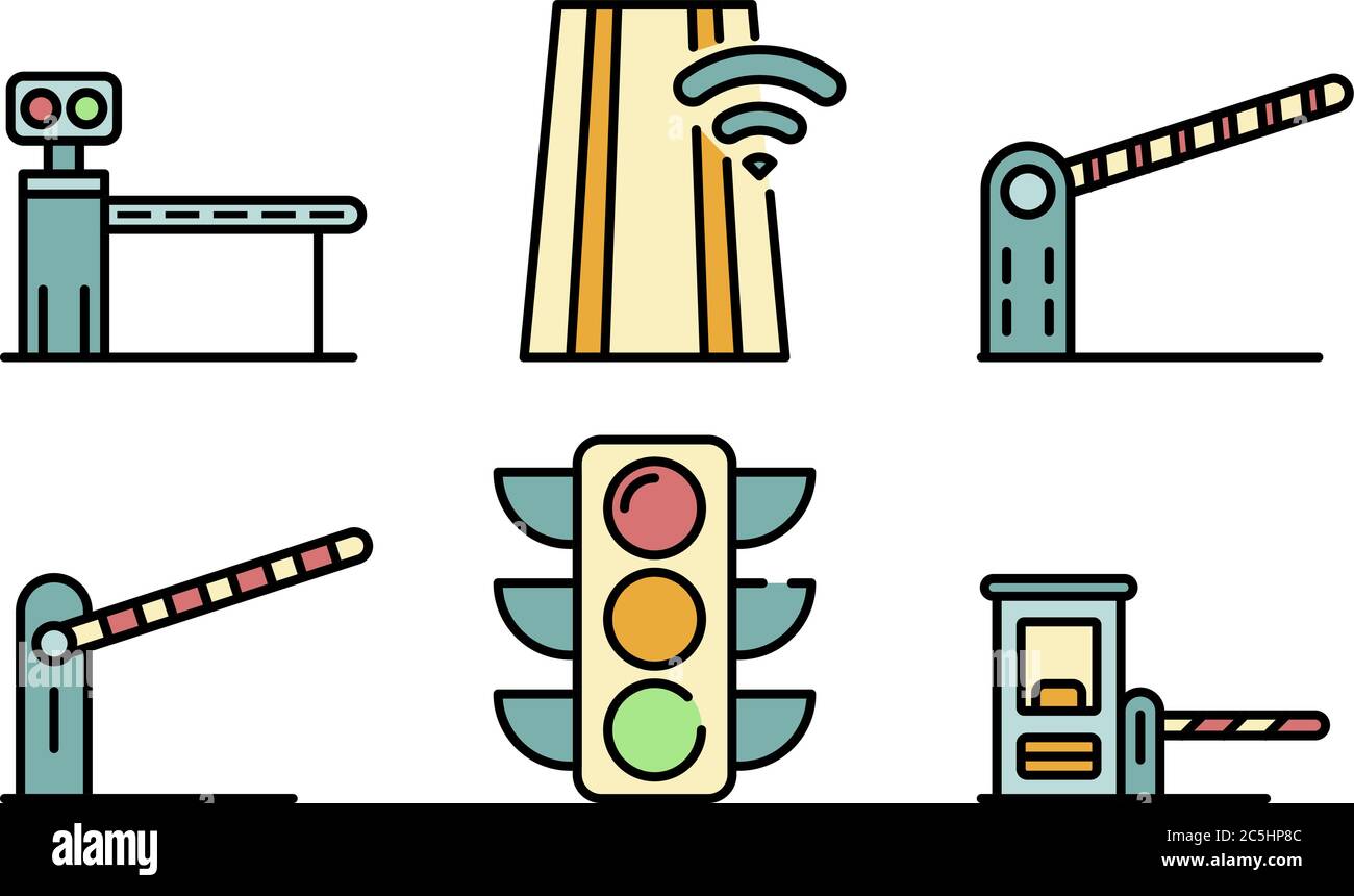 Toll road icons vector flat Stock Vector Image & Art - Alamy