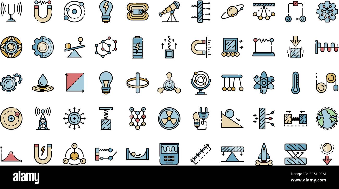 Physics icons vector flat Stock Vector Image & Art - Alamy