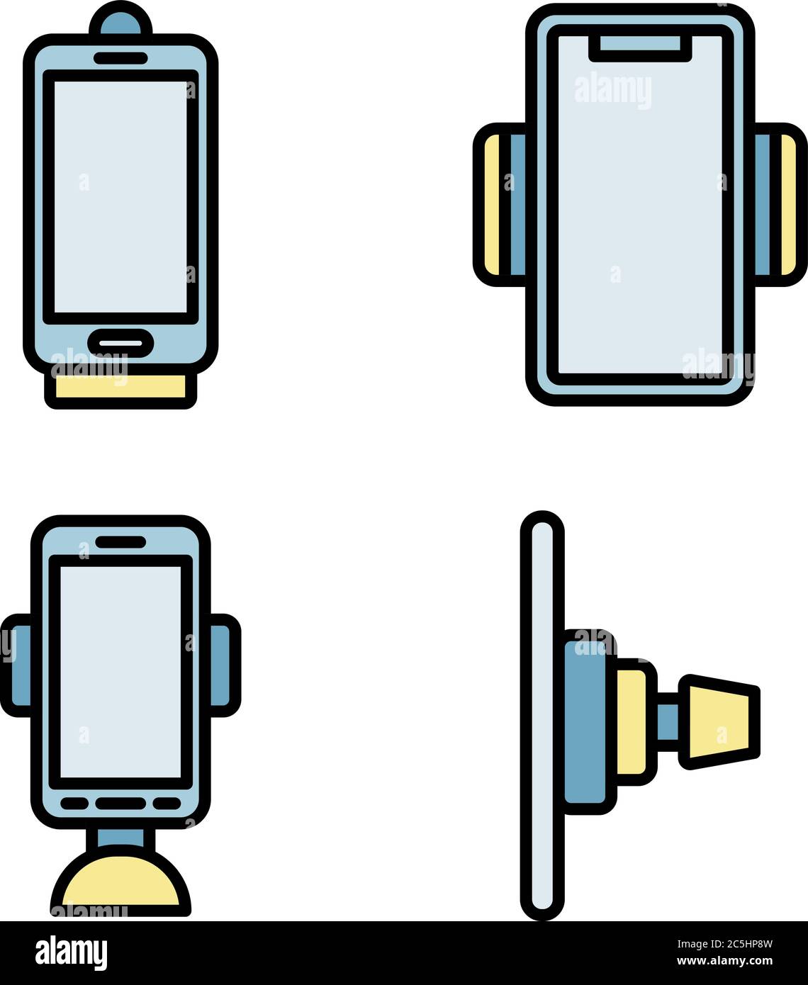 Mobile phone holder icons vector flat Stock Vector Image & Art - Alamy