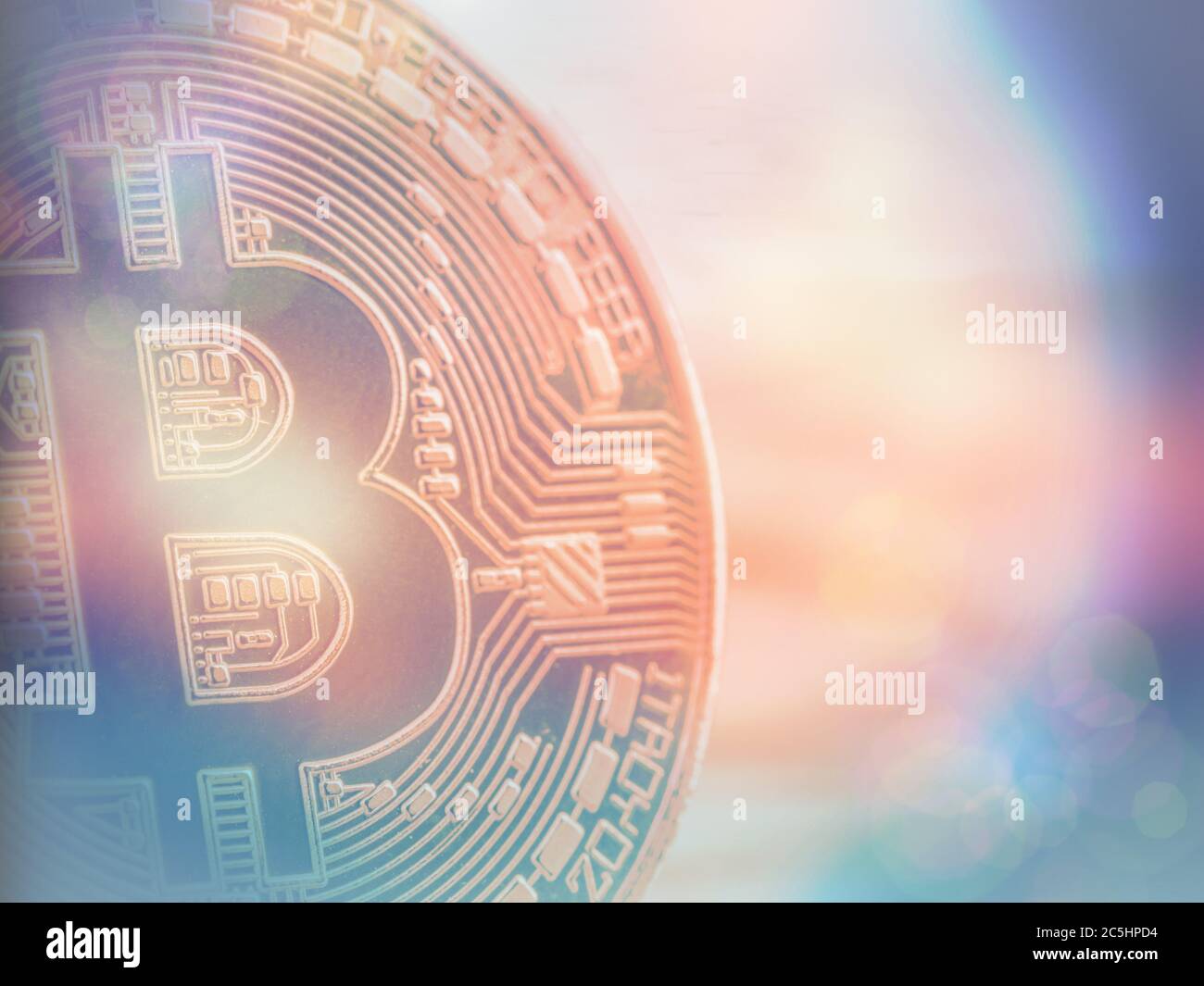 Physical bitcoin coin. Symbolic photo for digital and virtual currency ...