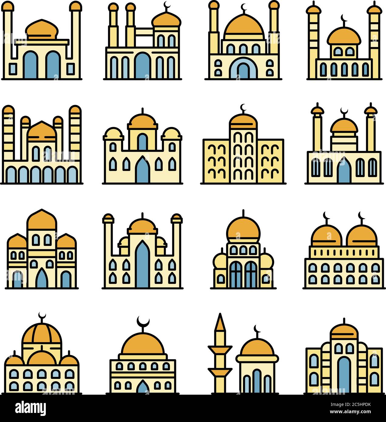 Mosque icons vector flat Stock Vector Image & Art - Alamy