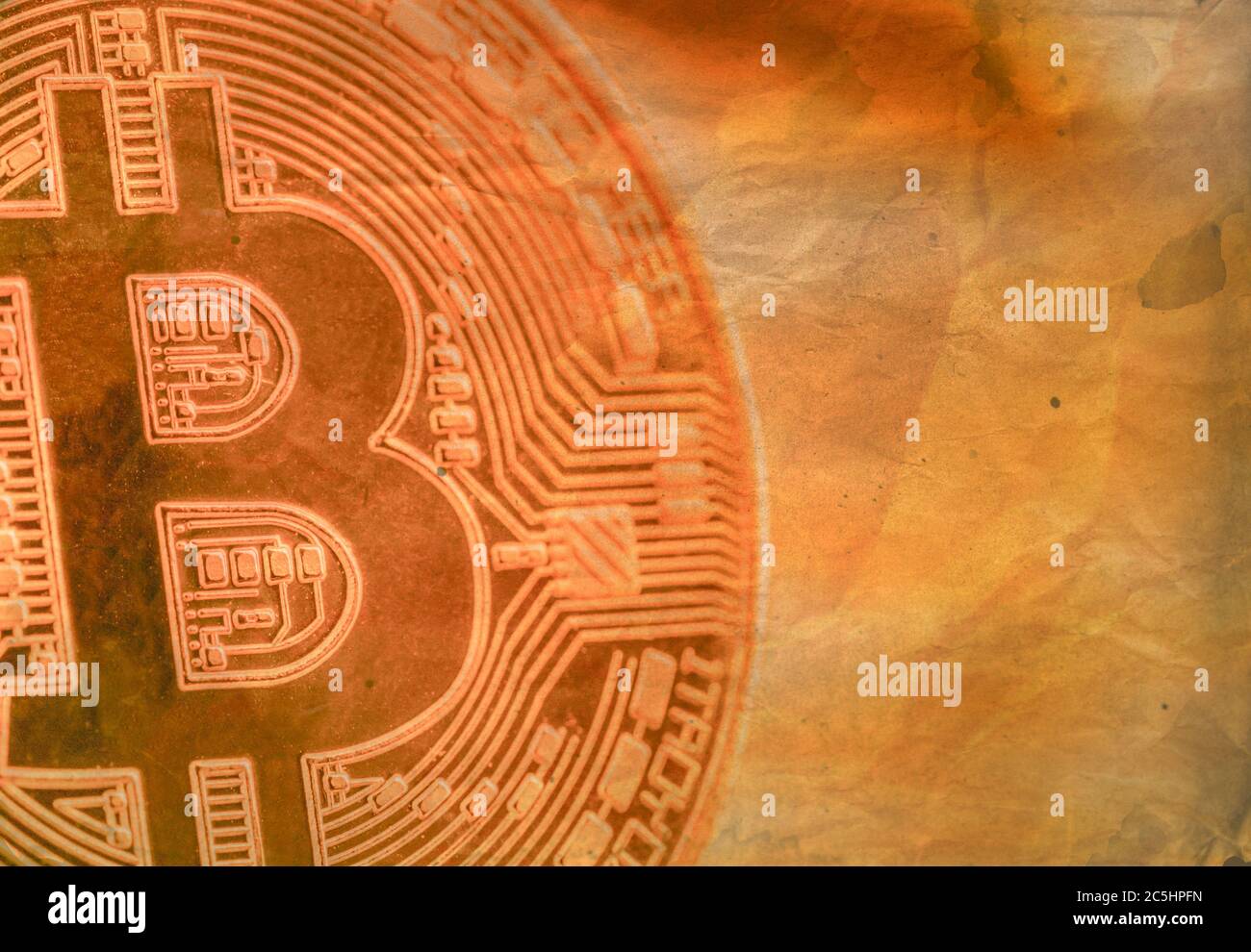 Physical bitcoin coin. Symbolic photo for digital and virtual currency ...