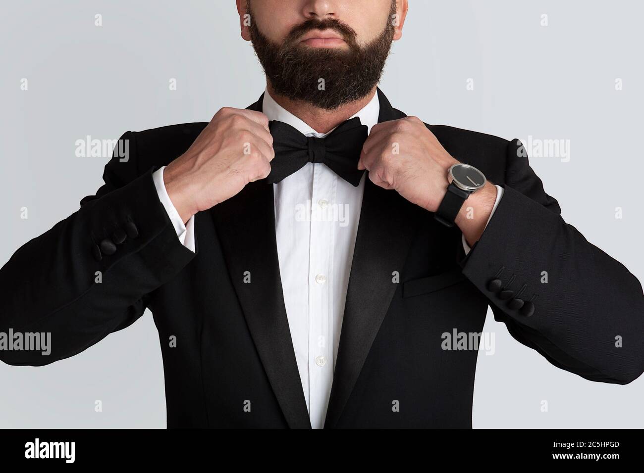 Stylish man in elegant black tuxedo hi-res stock photography and images ...