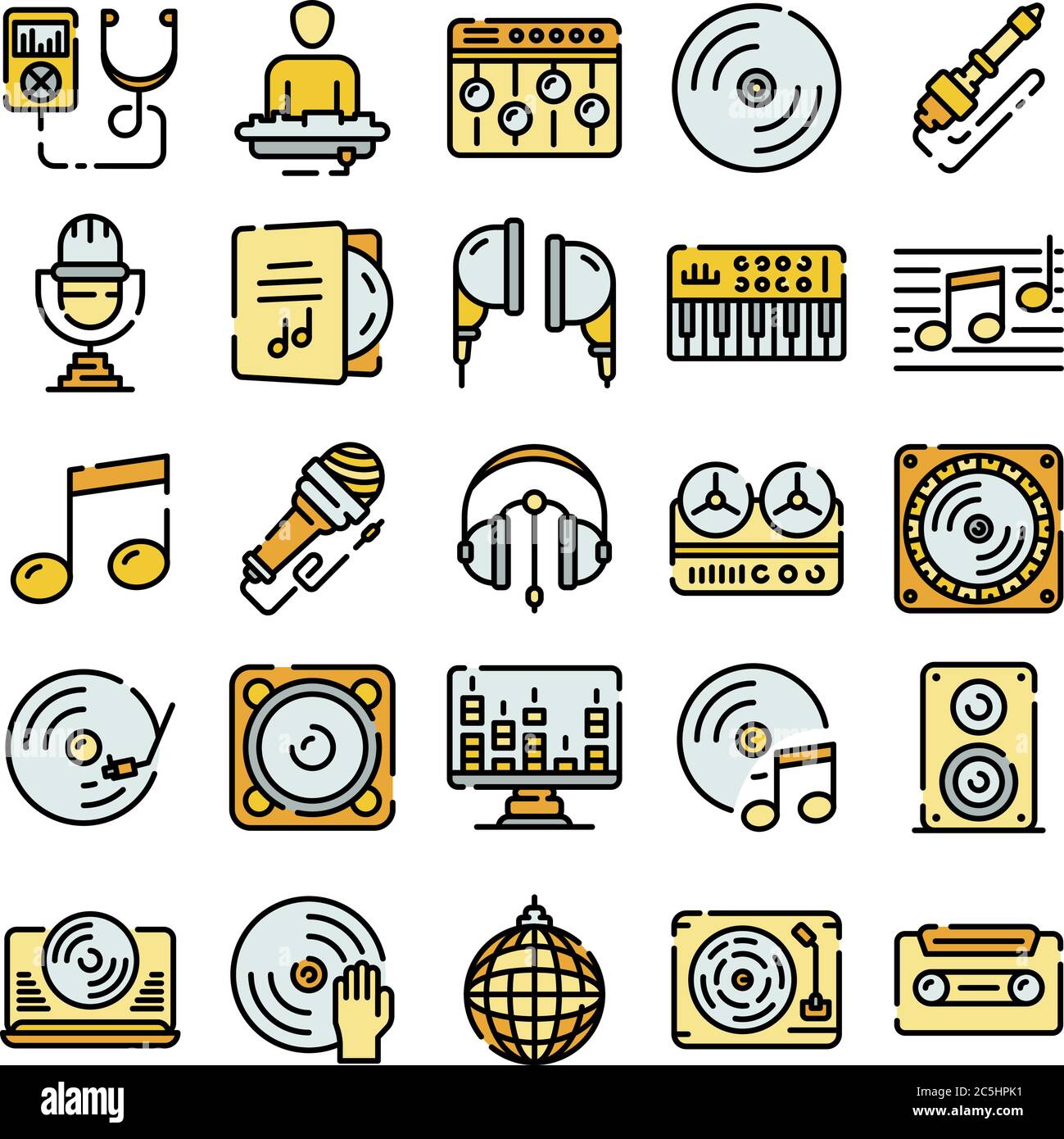 Dj icons vector flat Stock Vector Image & Art - Alamy