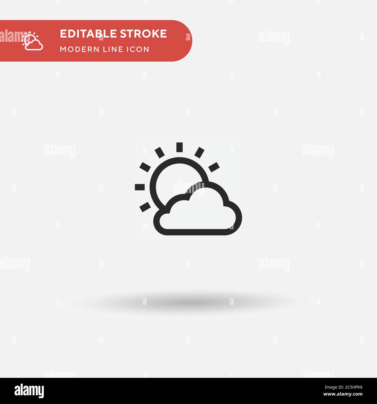 Cloudy Simple vector icon. Illustration symbol design template for web ...