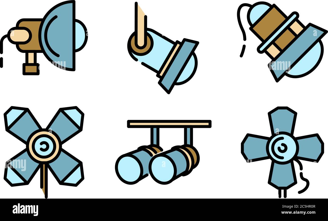 Spotlight icons vector flat Stock Vector Image & Art - Alamy