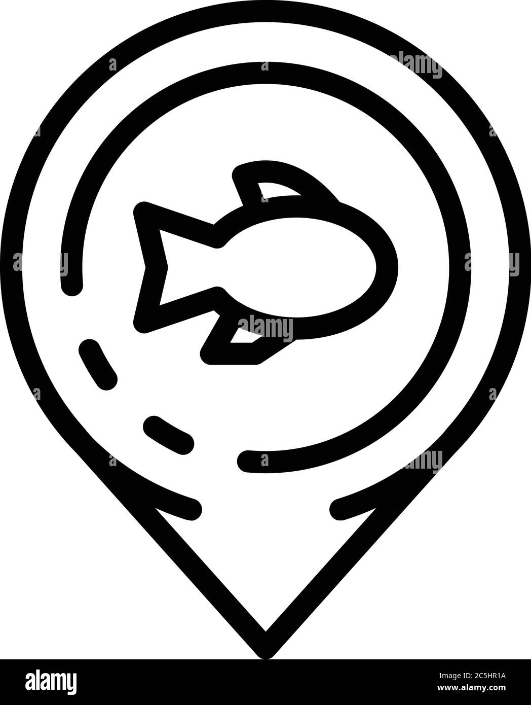 Fish map pin icon, outline style Stock Vector Image & Art - Alamy