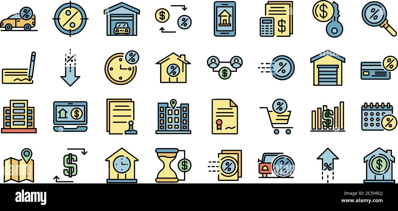 Lease icons vector flat Stock Vector Image & Art - Alamy