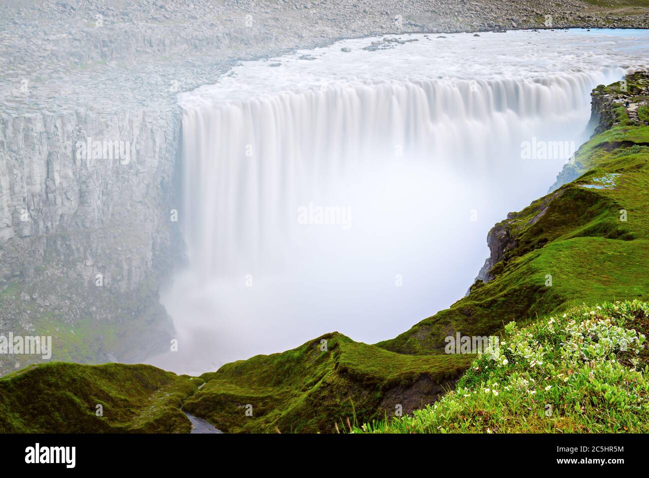 The most powerful waterfall in Europe - Dettifoss waterfall, north Iceland, natural travel ...