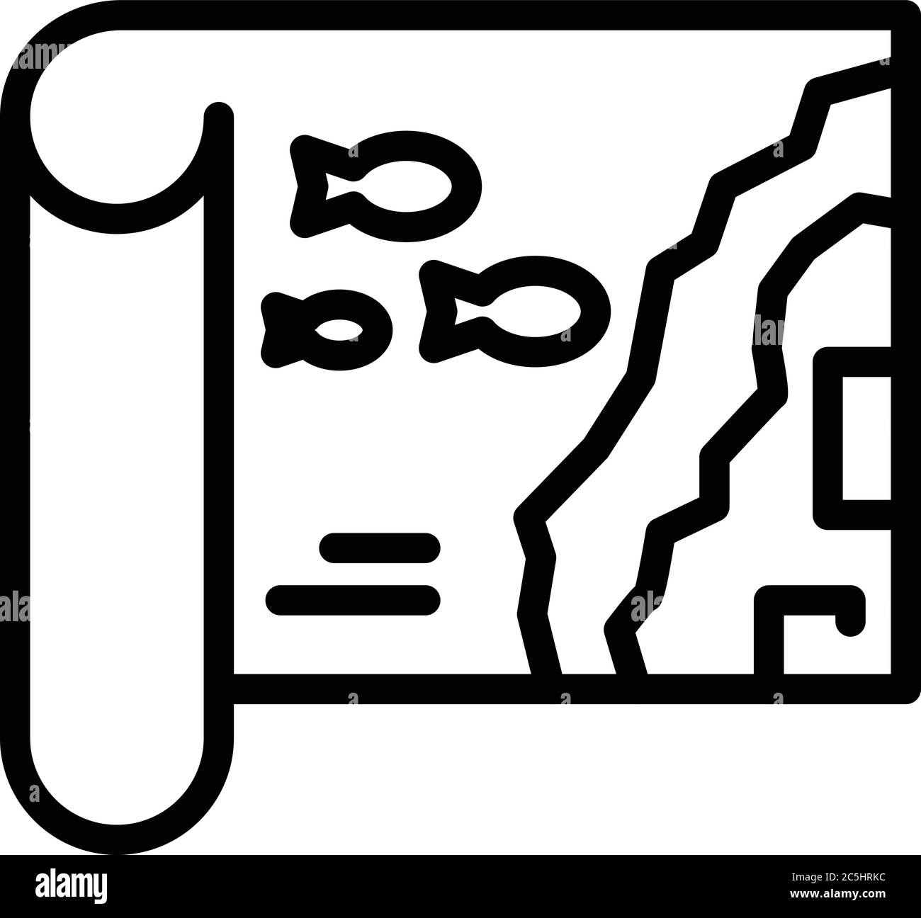 Paper fish map icon, outline style Stock Vector Image & Art - Alamy