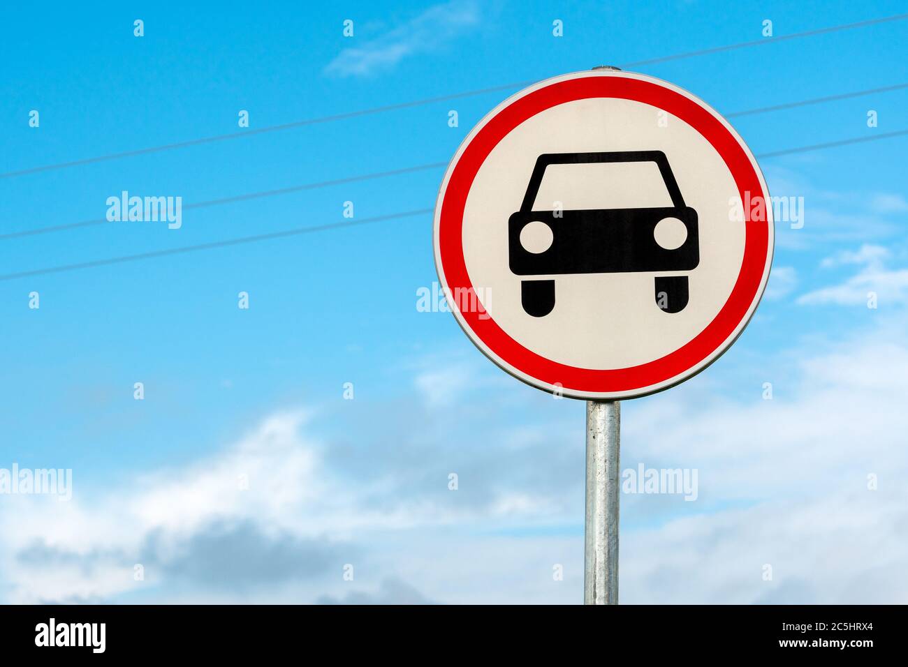 No entry for vehicular traffic. Road sign against sky background Stock ...