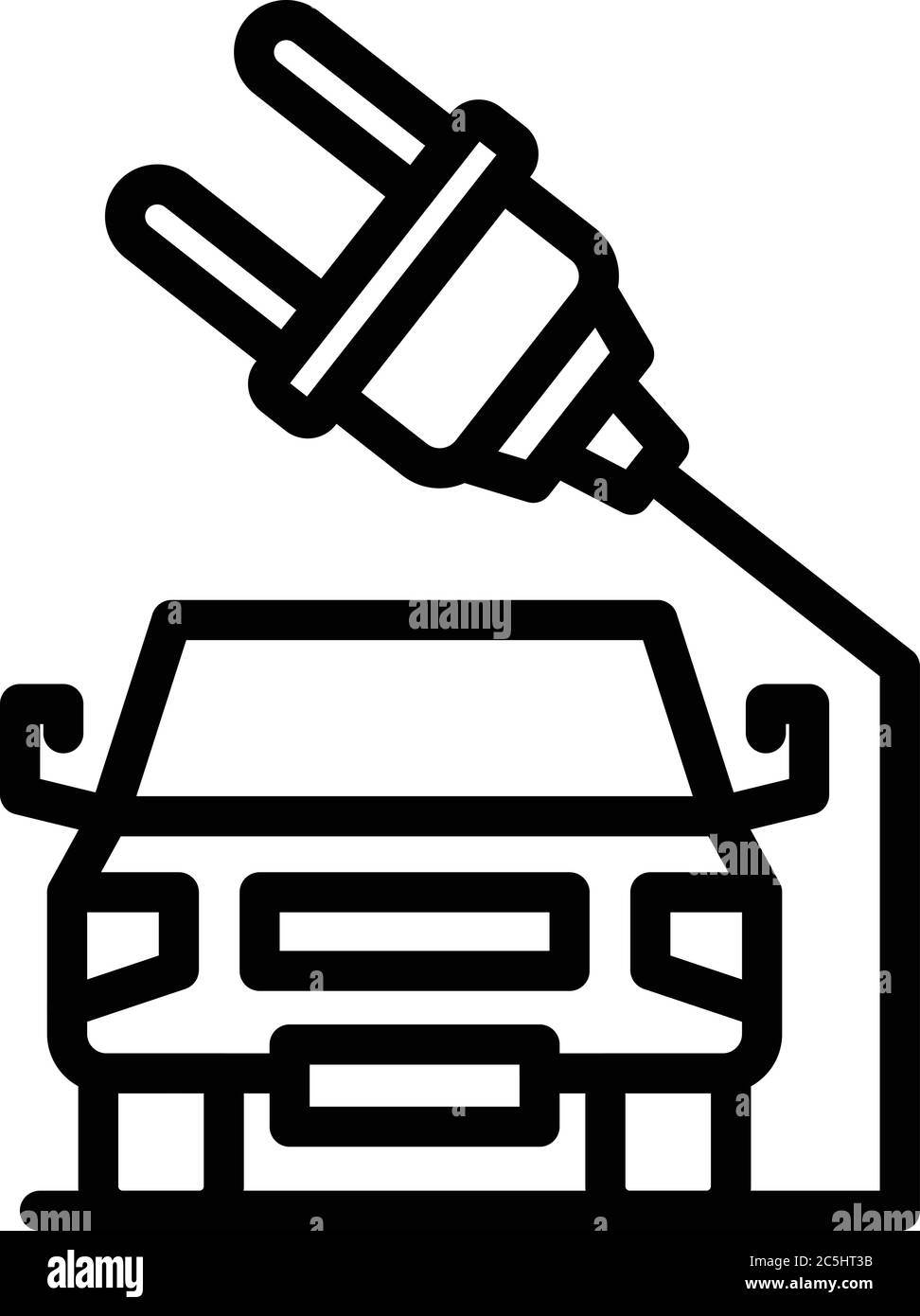 Electric car plug icon, outline style Stock Vector Image & Art - Alamy