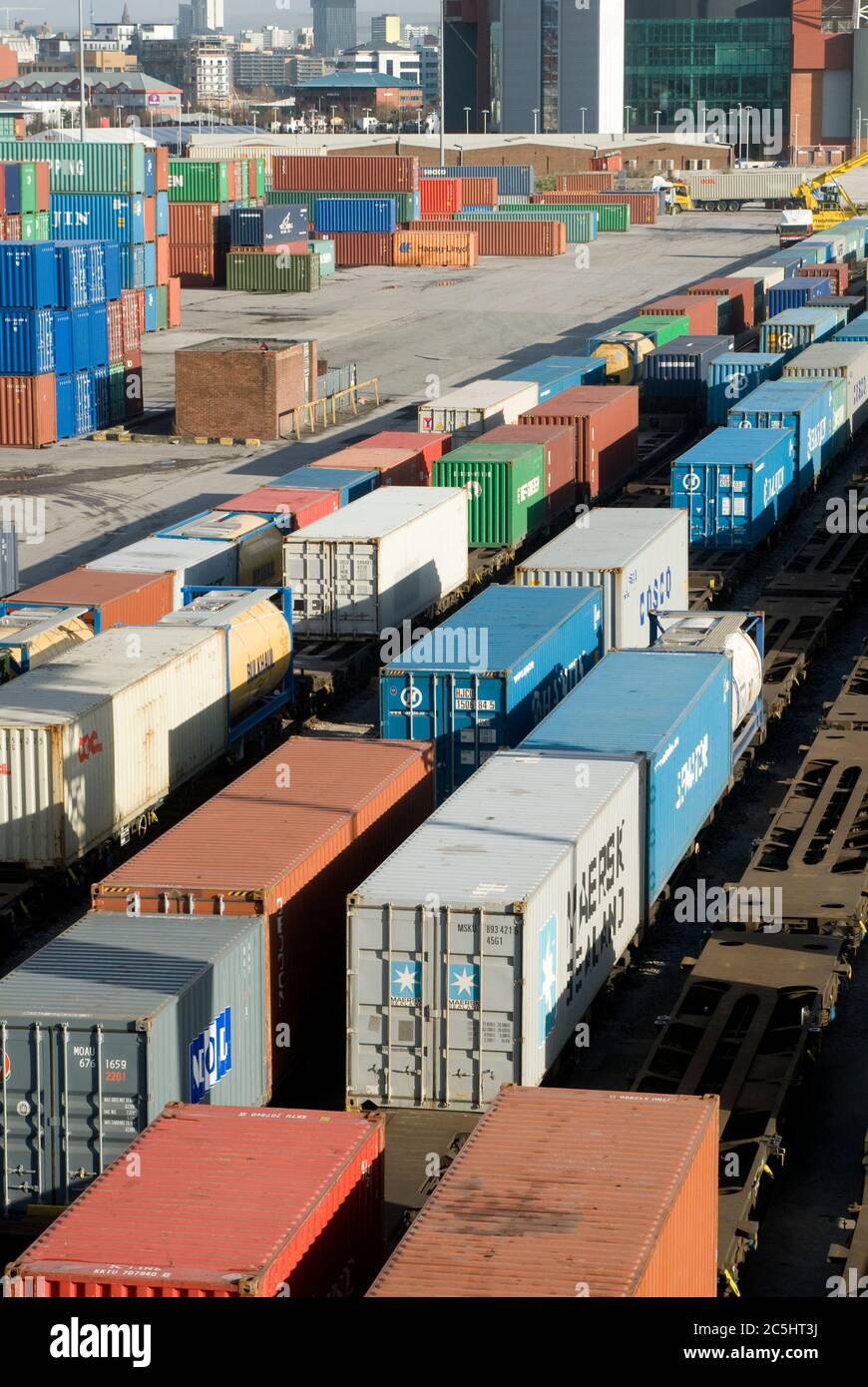 Shipping containers at Manchester Euroterminal, Trafford Park ...