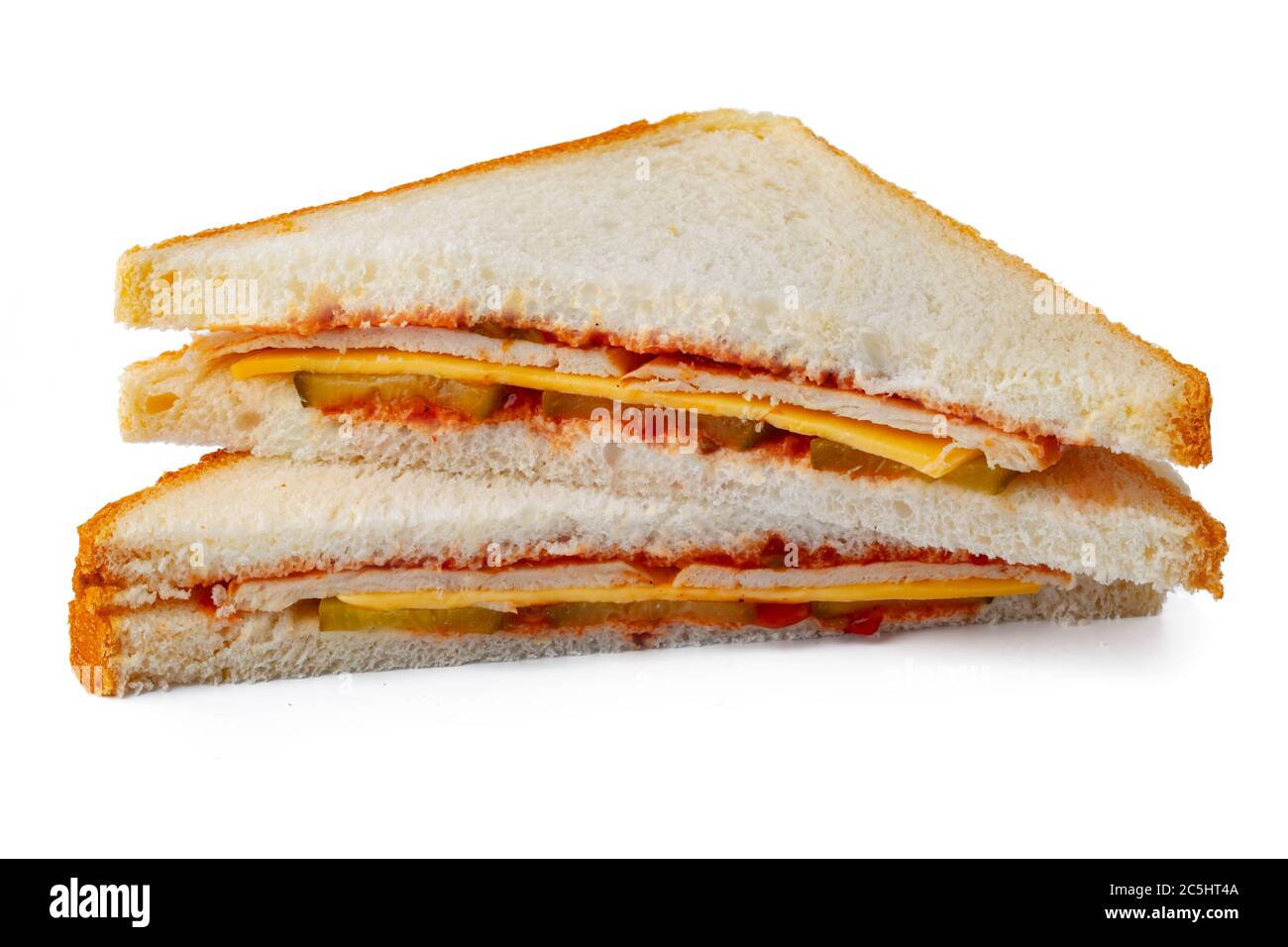 Two halves of a sandwich isolated on white Stock Photo - Alamy