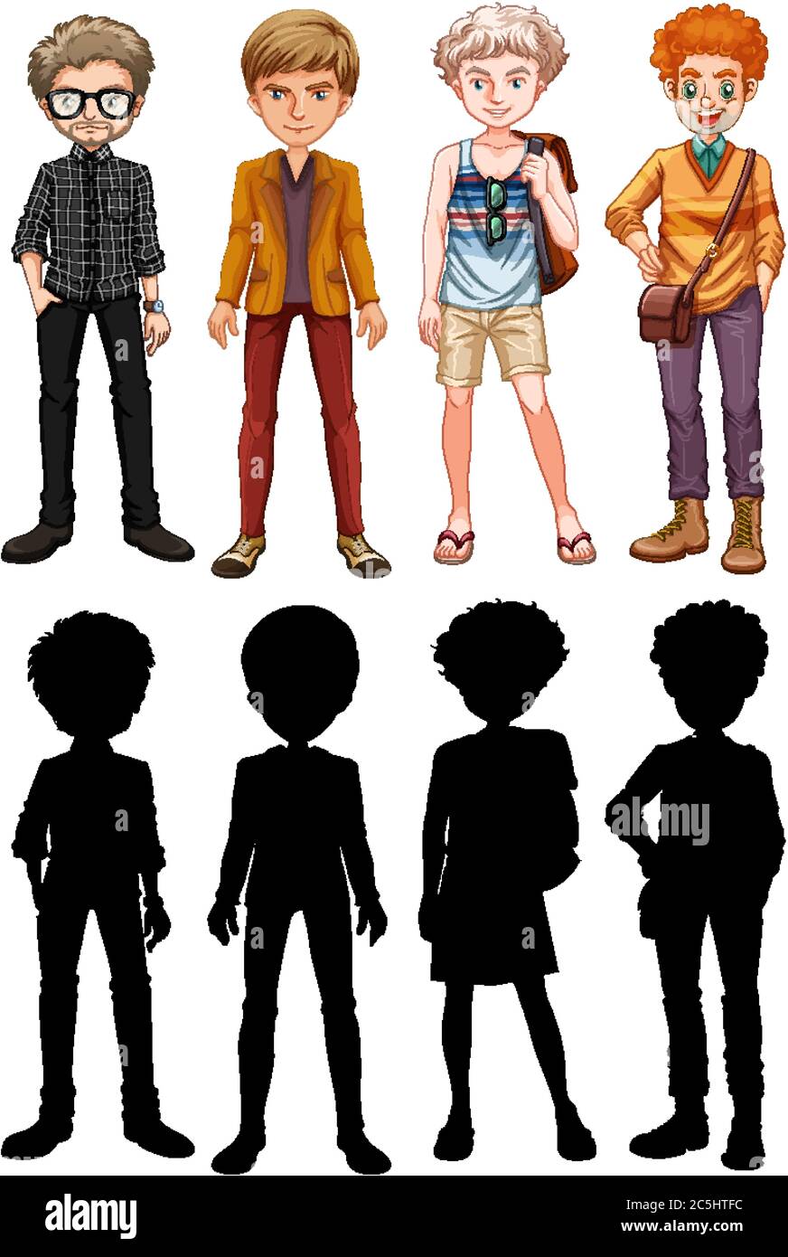Set of male cartoon character illustration Stock Vector Image & Art - Alamy
