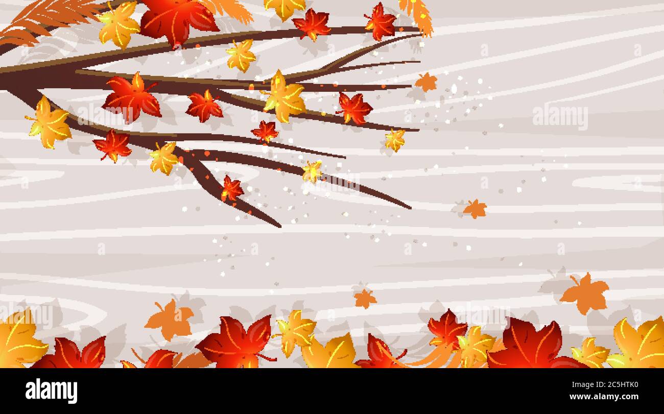 Background design template with falling leaves illustration Stock ...