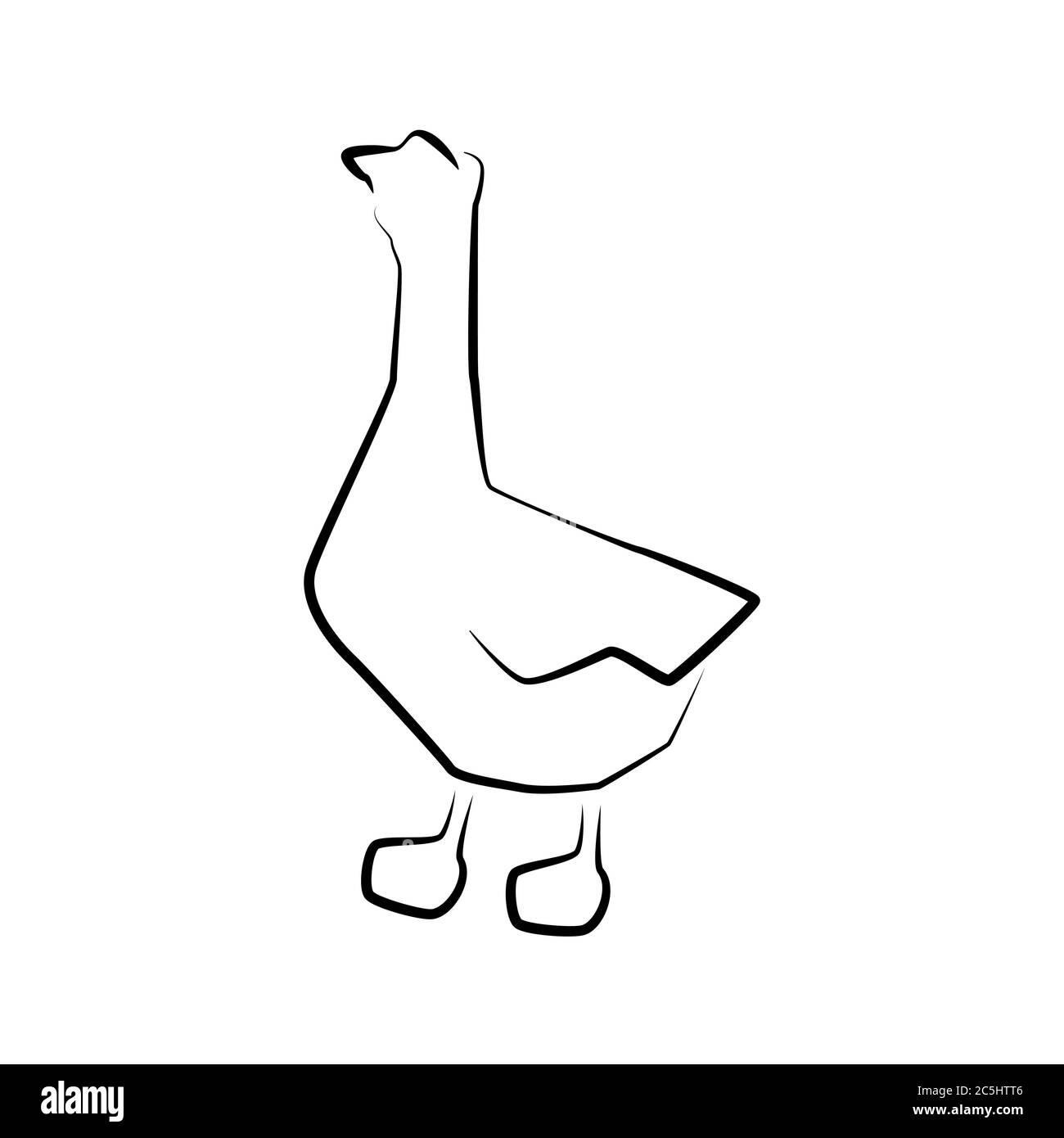 Goose outline simple icon. Farm water bird icon. Goose isolated icon ...