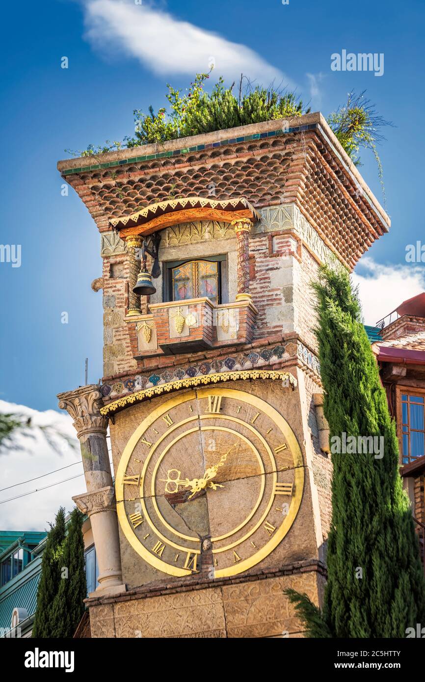 Clock tower in city centre Tbilisi, Georgia Stock Photo - Alamy