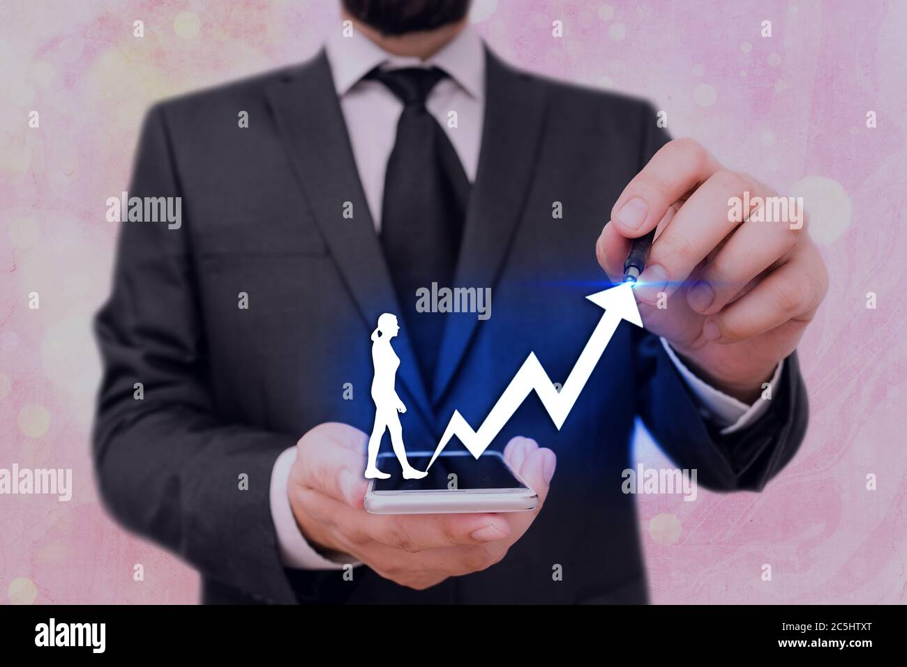 Arrow Symbol Going Upward Denoting Points Showing Significant ...