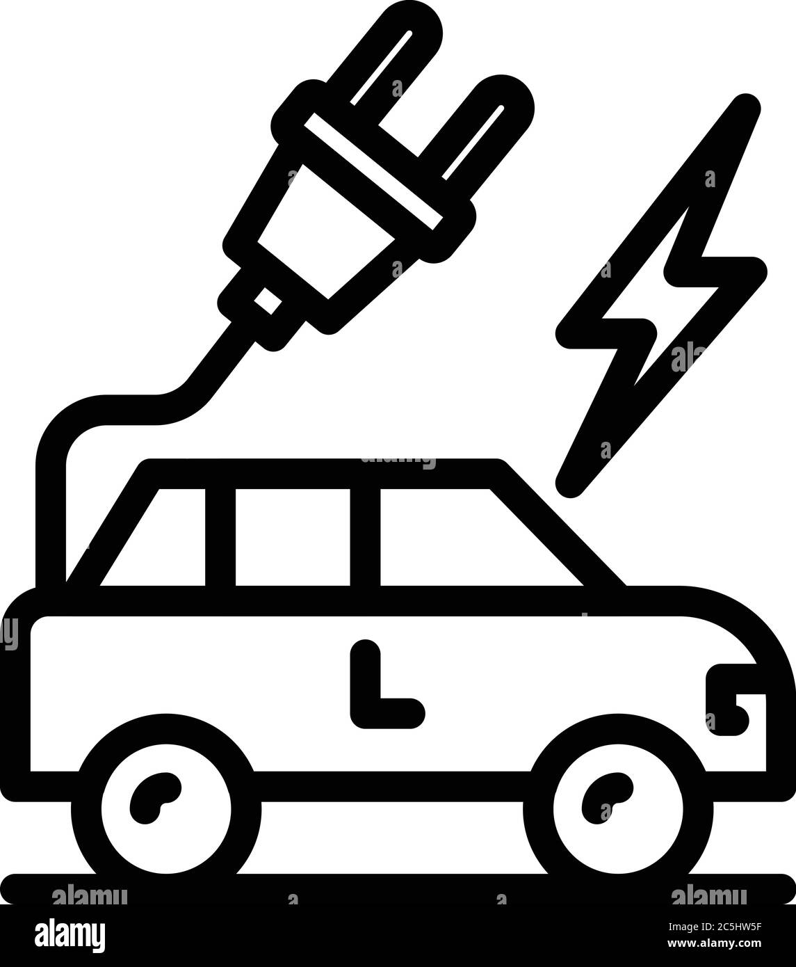 Hybrid car plug icon, outline style Stock Vector Image & Art - Alamy