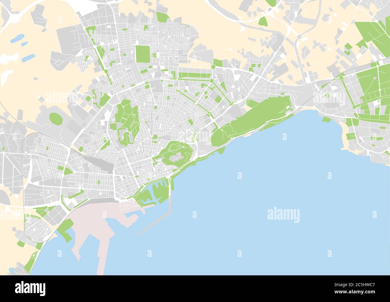 vector city map of Alicante, Spain Stock Vector Image & Art - Alamy