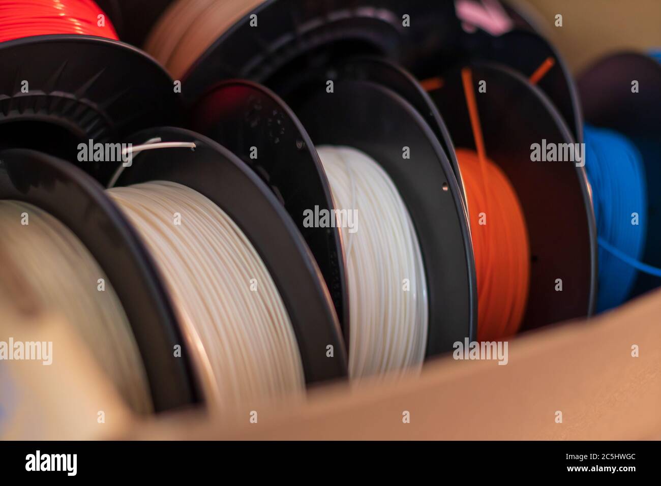 Filament for 3D Printer in many colors Stock Photo - Alamy