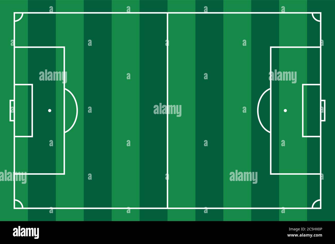 Soccer Field, Football Field Top View Vector Template Illustration ...