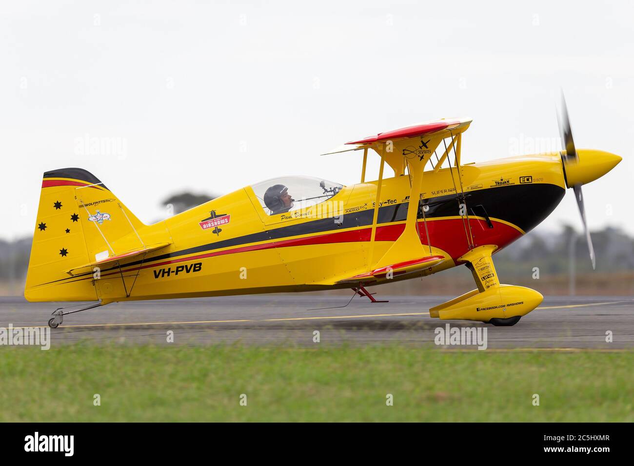Australian aerobatic pilot Paul Bennet flying his Wolf Pitts Pro ...