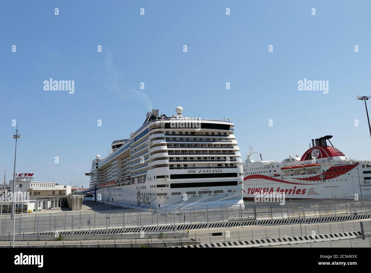 Italy, Genoa, ships at the port Stock Photo - Alamy