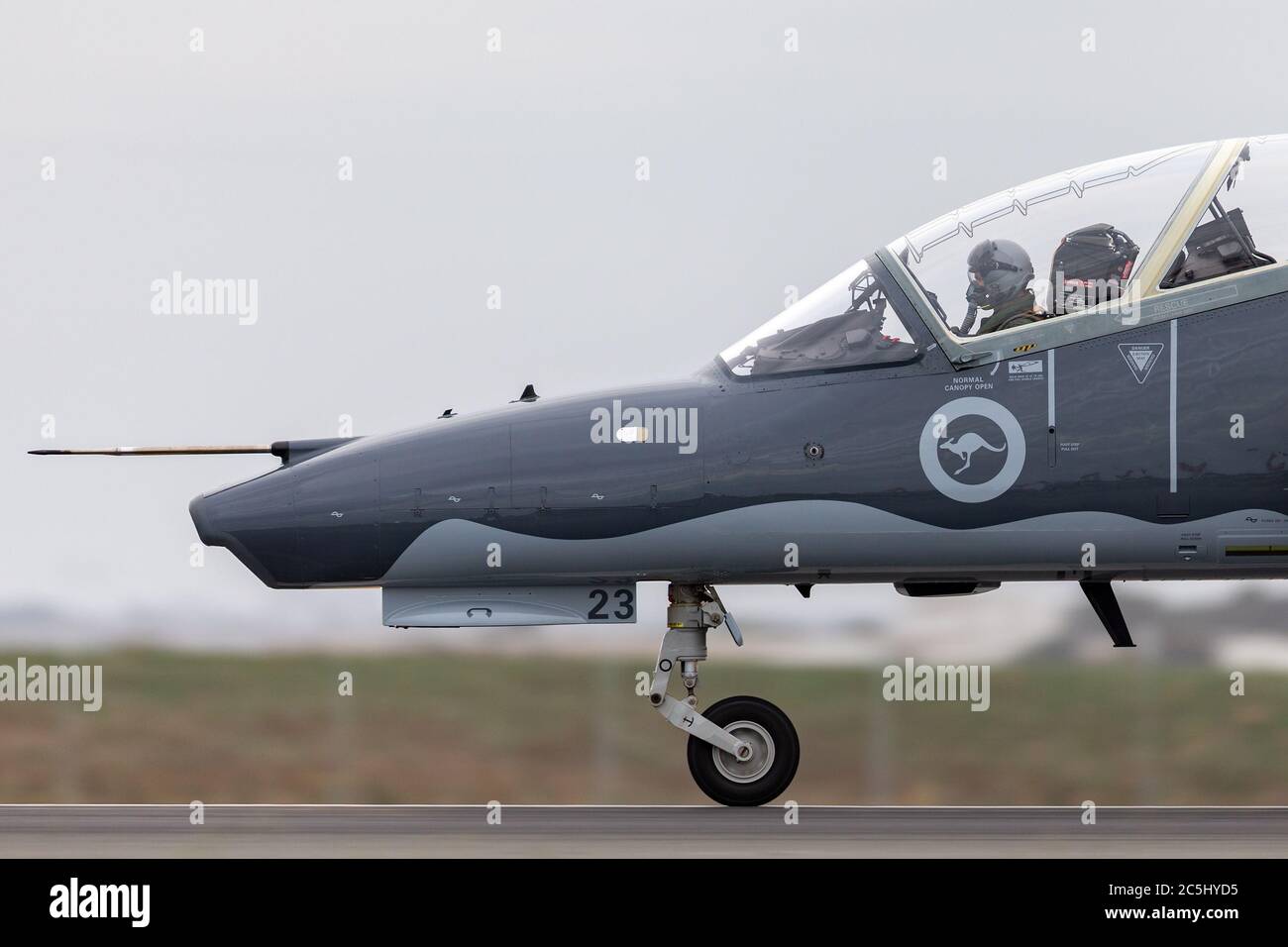 Royal Australian Air Force (RAAF) BAE Hawk 127 lead in fighter trainer aircraft A27-23 from 76 ...