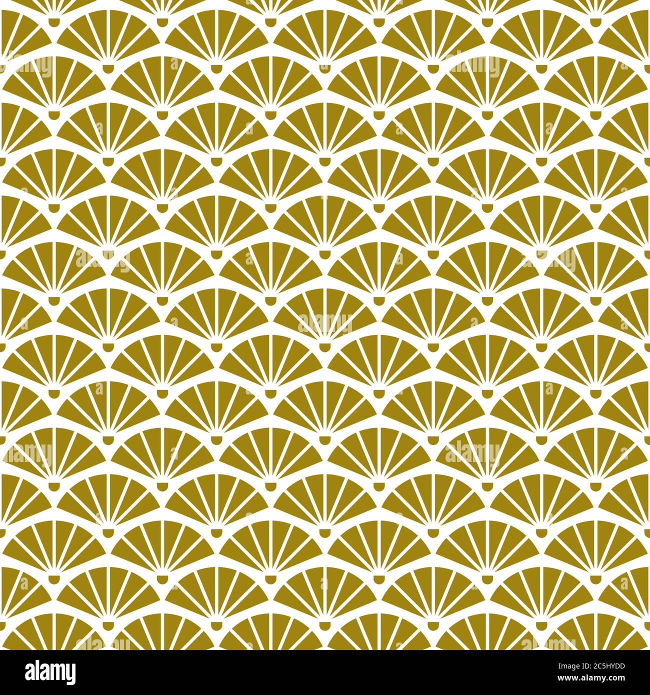 Geometric retro background with gold fans, art deco seamless gold ...