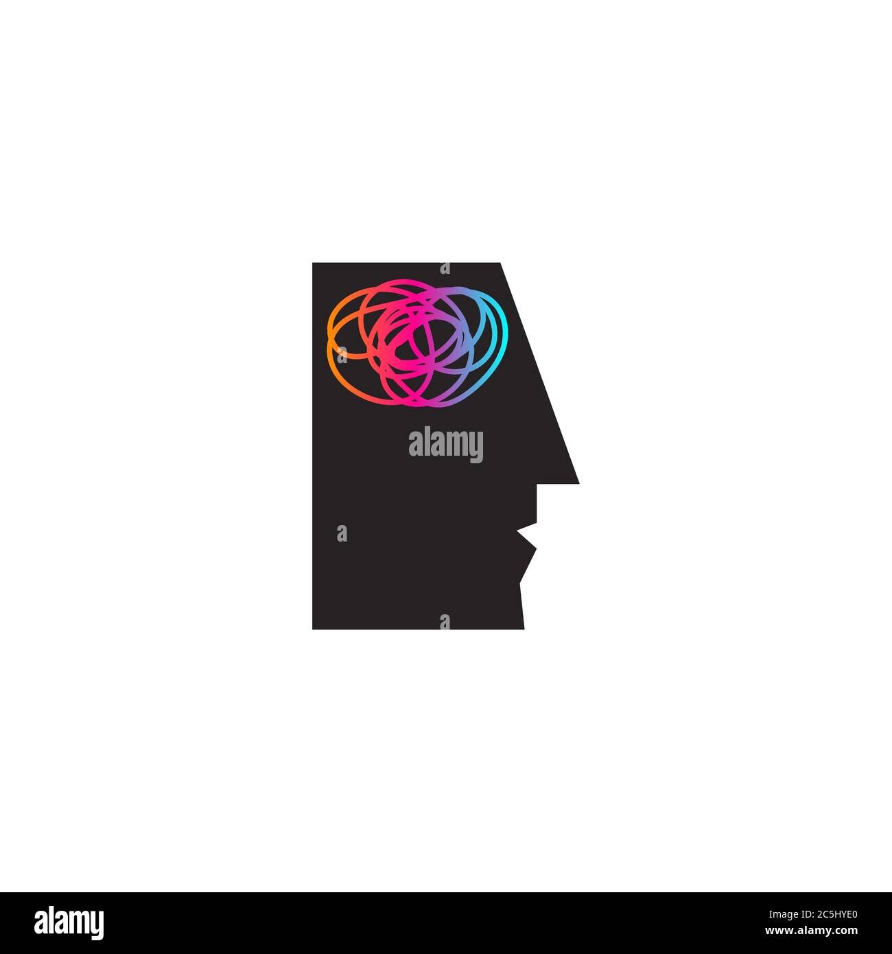 Brain activity abstract creative icon, concept of mental health, symbol ...