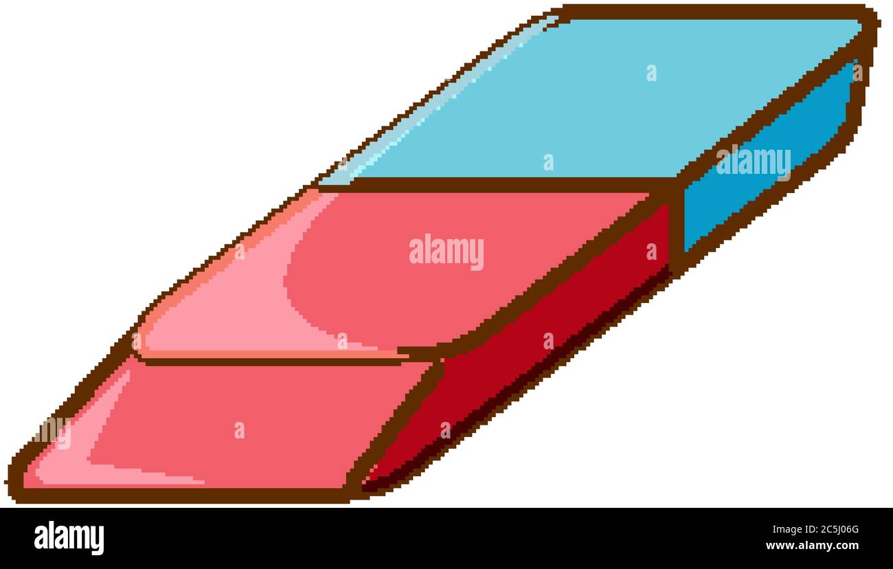 One eraser with two sides on white background illustration Stock Vector ...