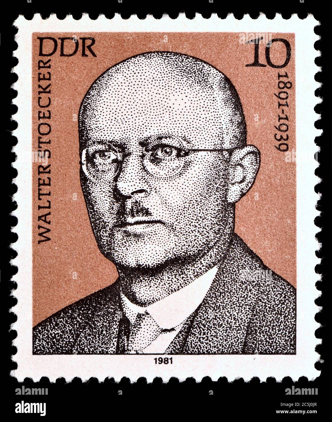 East German postage stamp (1981) : Walter Stoecker (1891- 1939) German ...