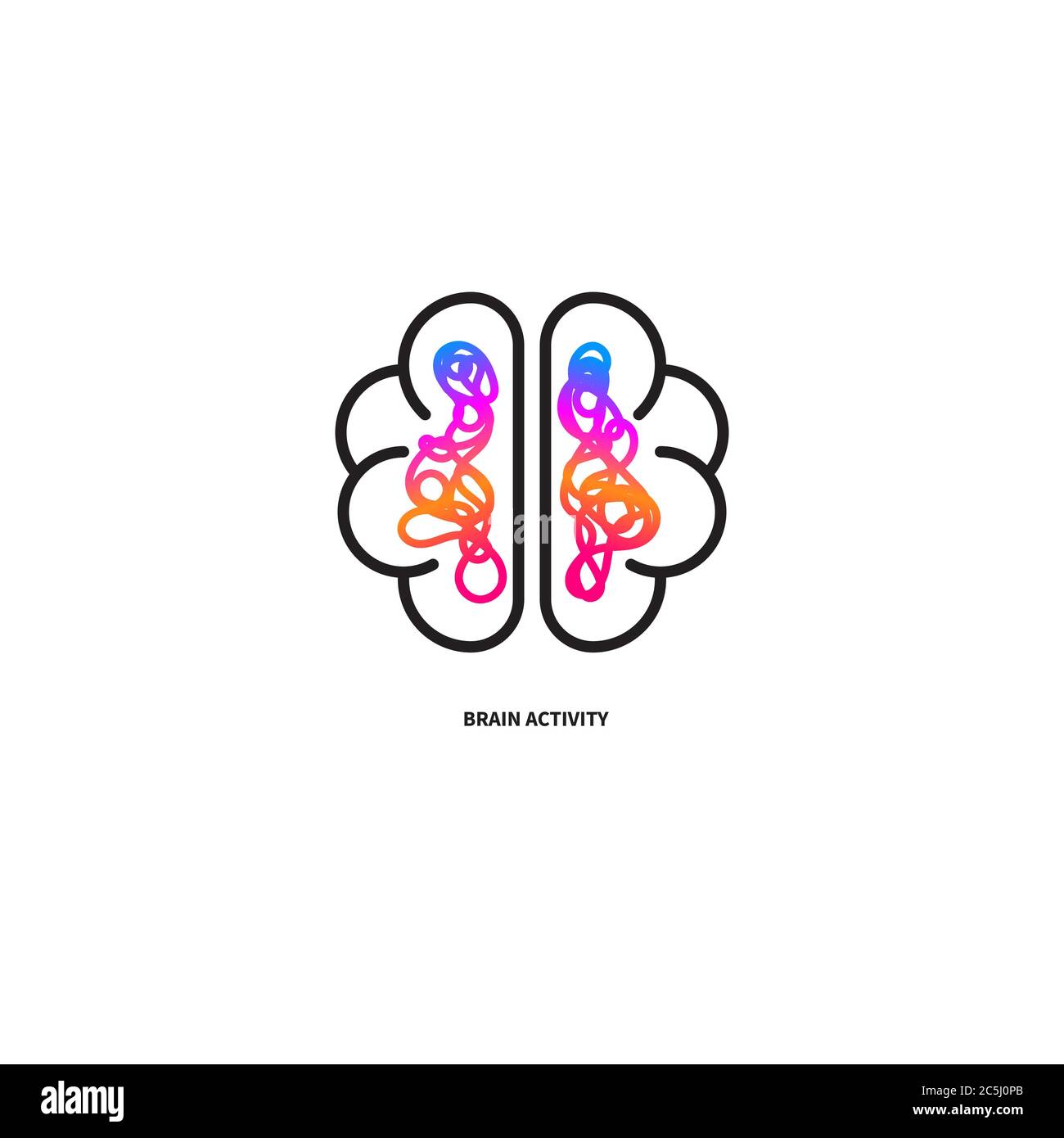 Brain activity, creative brain icon, intellectual development logo ...