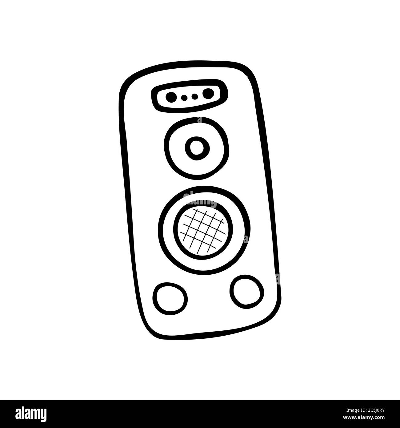 Single hand-drawn Studio Speaker icon. Musical symbol. Vector Stock ...