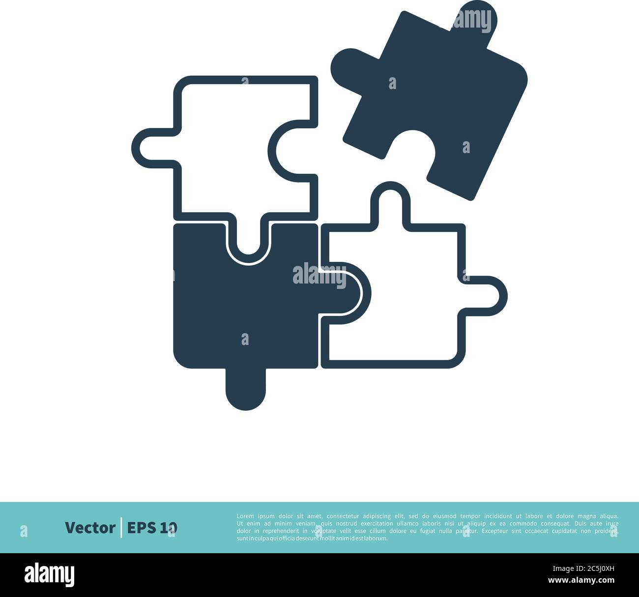 Jigsaw Puzzle Pieces Icon Vector Logo Template Illustration Design ...