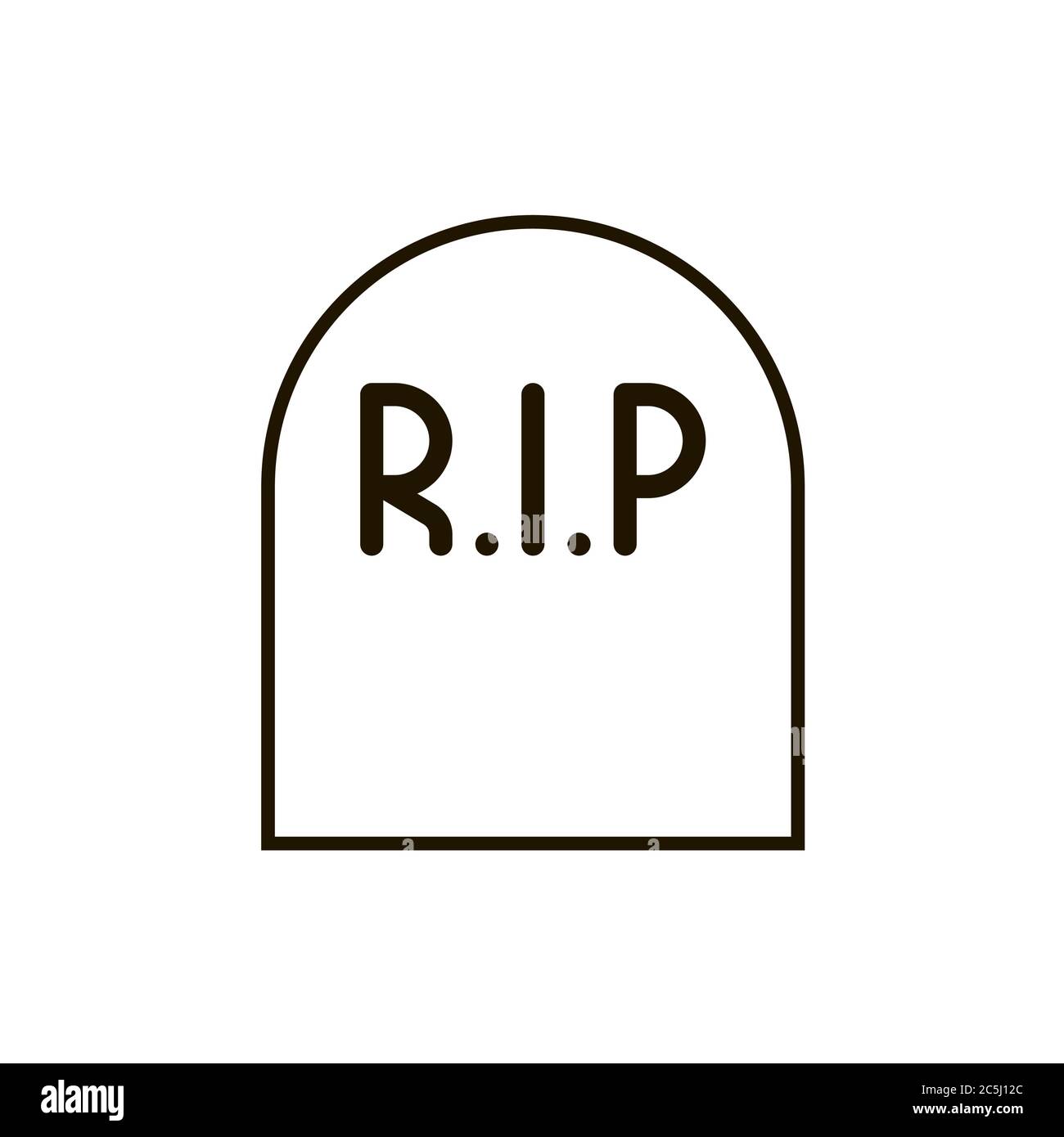 Tombstone rip icon in trendy flat style isolated on white background ...