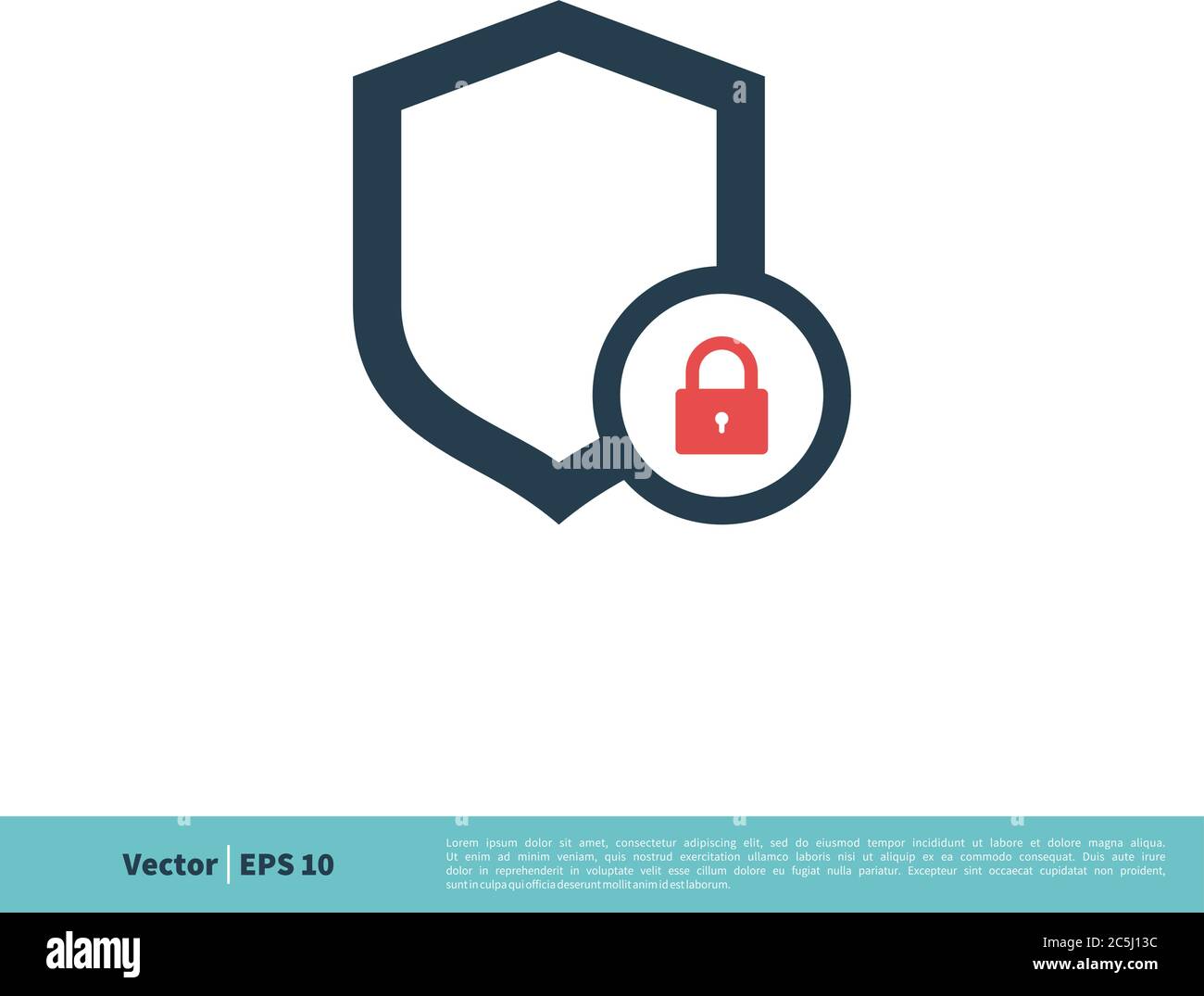 Shield and Padlock Icon Vector Logo Template Illustration Design ...