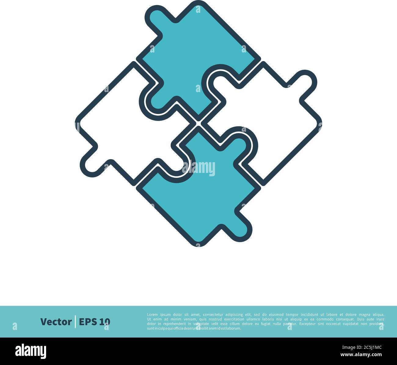 Jigsaw Puzzle Pieces Icon Vector Logo Template Illustration Design ...